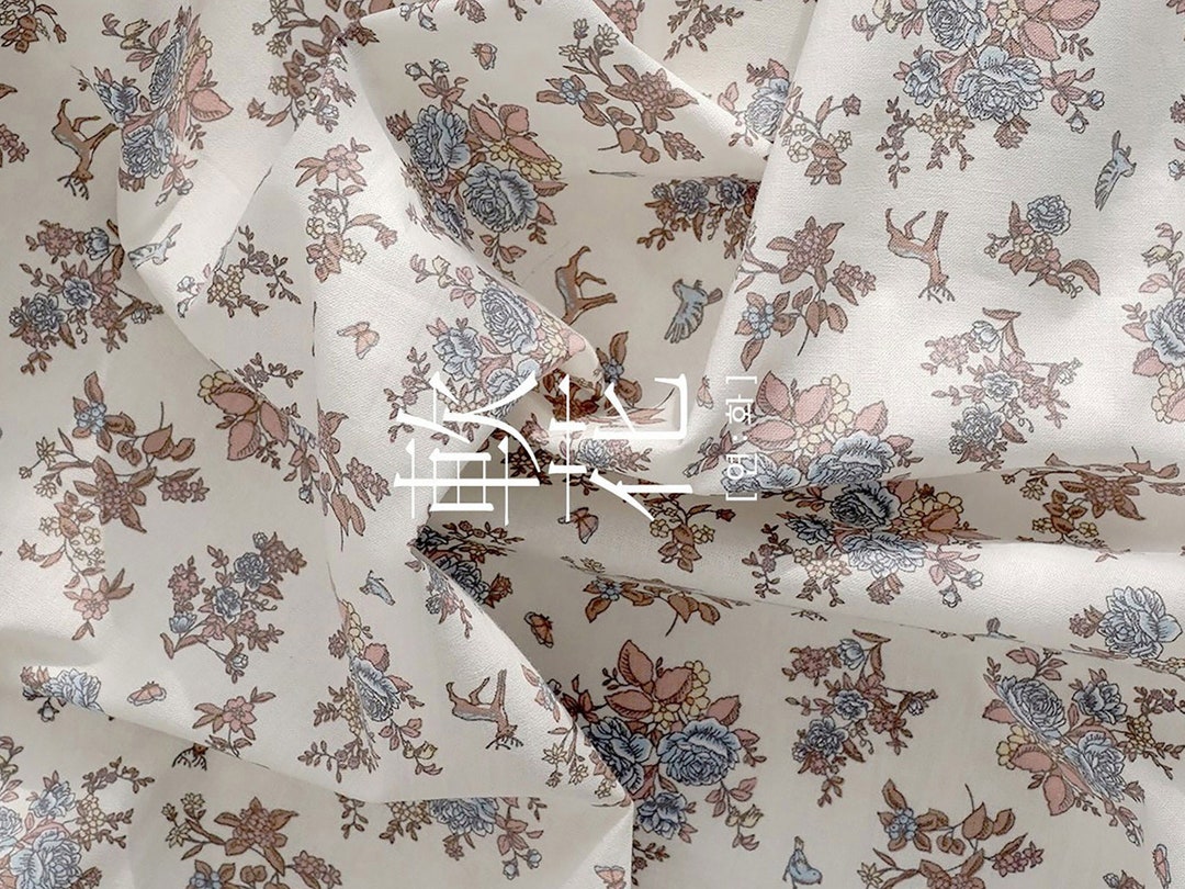Rosa | Floral Cotton by the Yard Made in Korea Plain Weave Digital ...