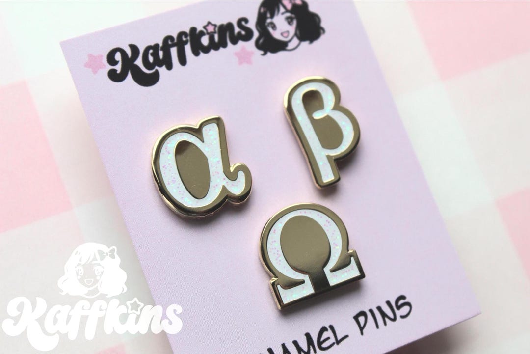 Glitter Gold Omegaverse Pins - Alpha - Beta - Omega - Anime Manga ...