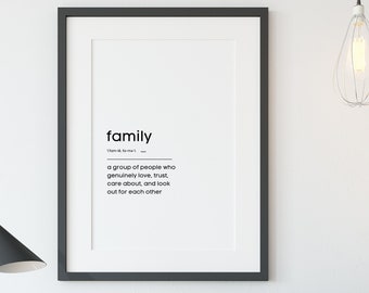 Family Definition Poster - Etsy