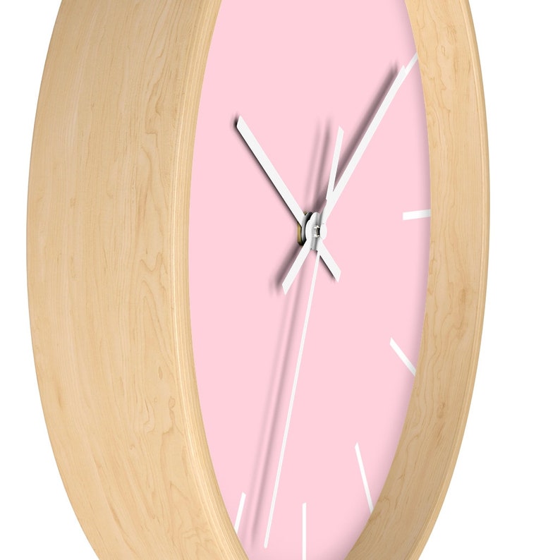 Pink Wall Clock With White Separators Pastel Wall Clock - Etsy