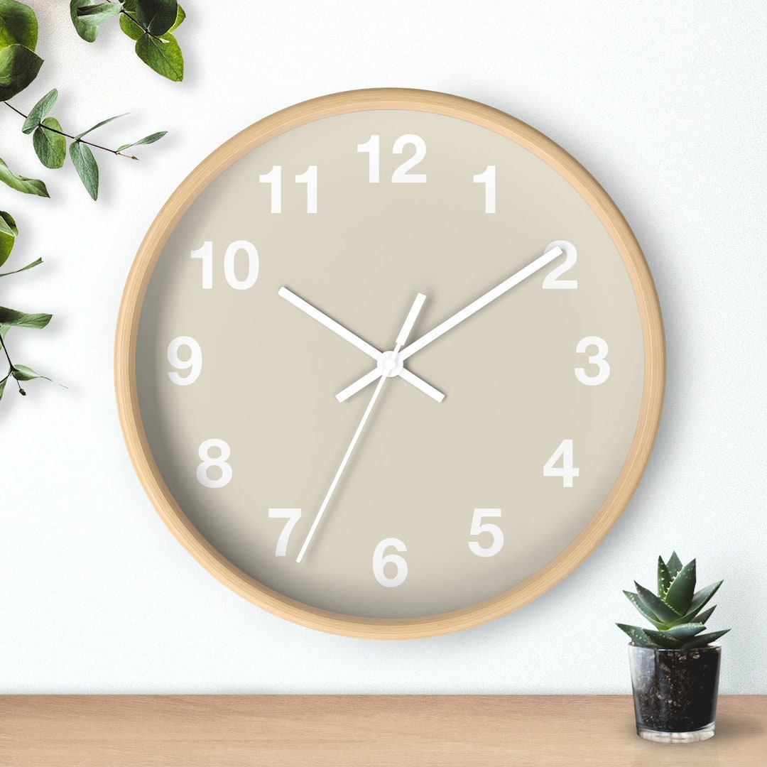 Beige Wall Clock Sandy Wall Clock Cream Wall Clock Scandinavian Wall ...