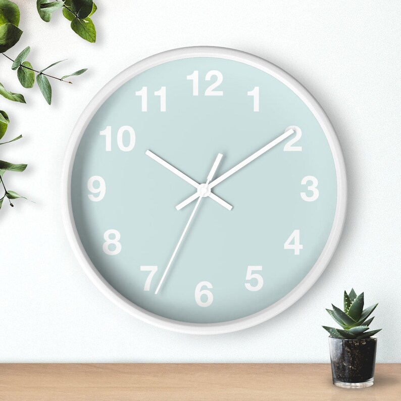 Mint Green Wall Clock Teal Wall Clock Turquoise Wall Clock | Etsy