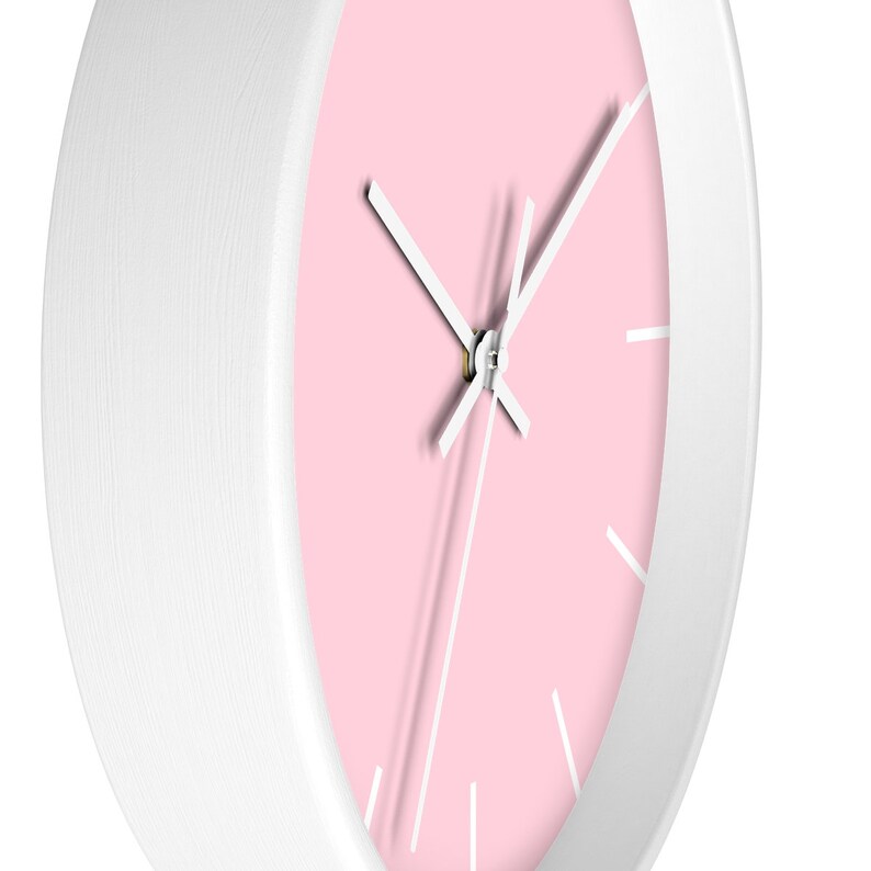 Pink Wall Clock With White Separators Pastel Wall Clock - Etsy
