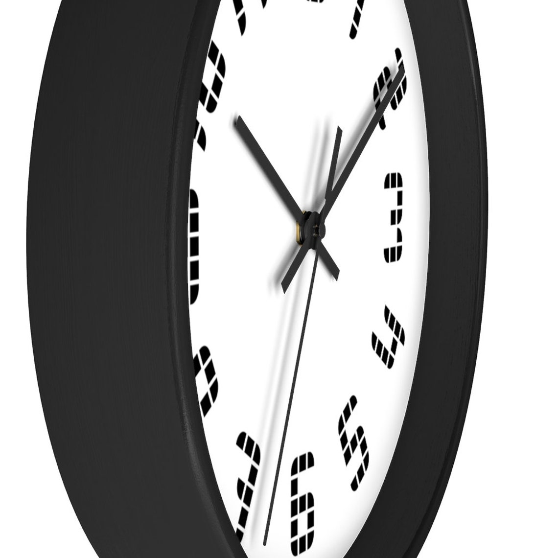 Digital Clock Inspired Wall Clock Black and White Wall Clock Minimalist ...