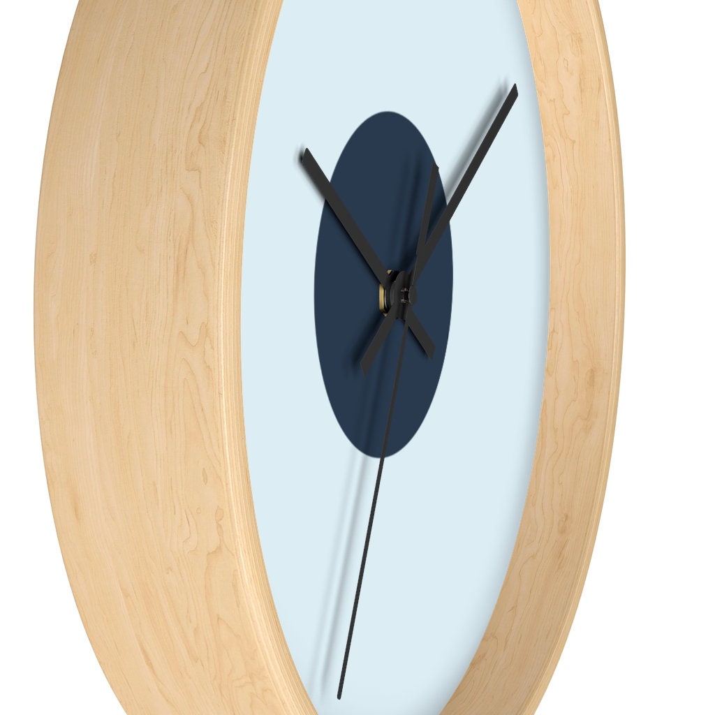 Blue Wall Clock Two Color Wall Clock Pastel Wall Clock - Etsy