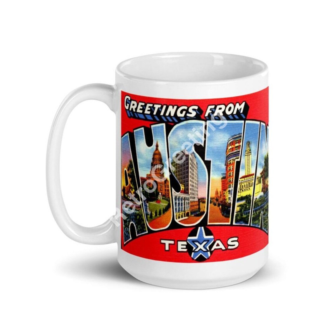 Greetings From Austin Texas Coffee Mug Vintage Retro - Etsy