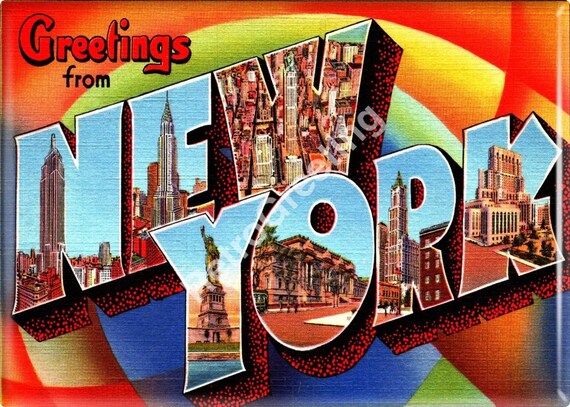 Home & Living Greetings from New York City Refrigerator Magnet Vintage ...