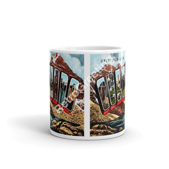Greeting You From Denver Colorado Coffee Mug Vintage Retro Kitchen ...