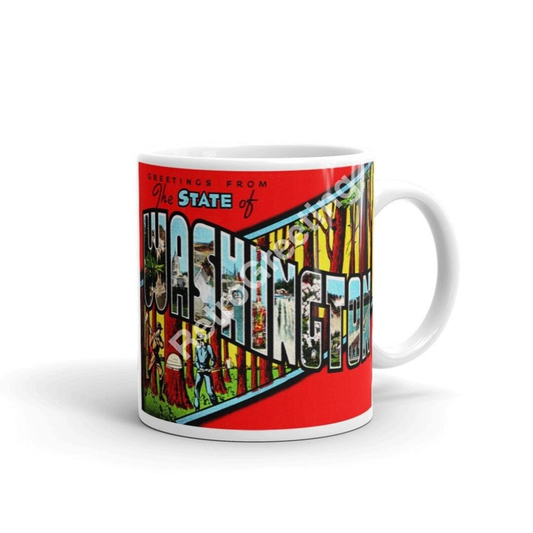 Greetings From the State of Washington Coffee Mug Vintage - Etsy