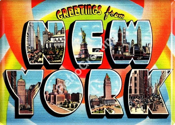 Home & Living Greetings from New York City Refrigerator Magnet Vintage ...
