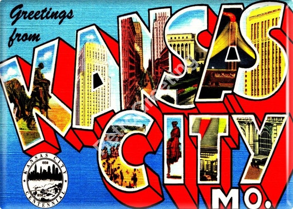 Kitchen Décor Greetings From Kansas City Missouri Refrigerator Magnet ...