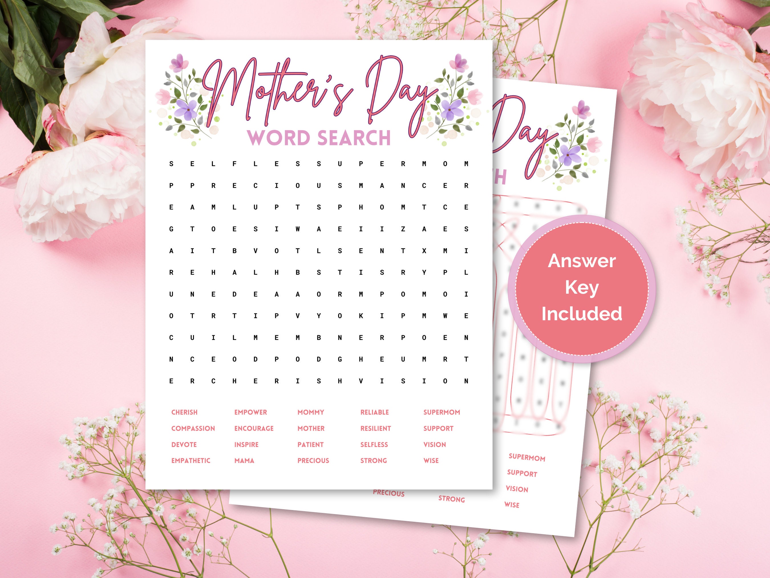 Mothers Day Word Search Game, Word Search Printable, Mothers Day Games ...