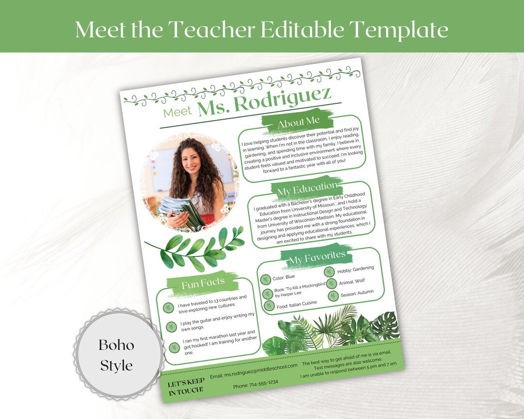 Editable Meet the Teacher Template, Welcome Letter, Newsletter Template ...