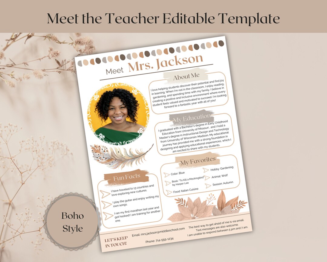 Editable Meet the Teacher Template, Welcome Letter, Newsletter Template ...