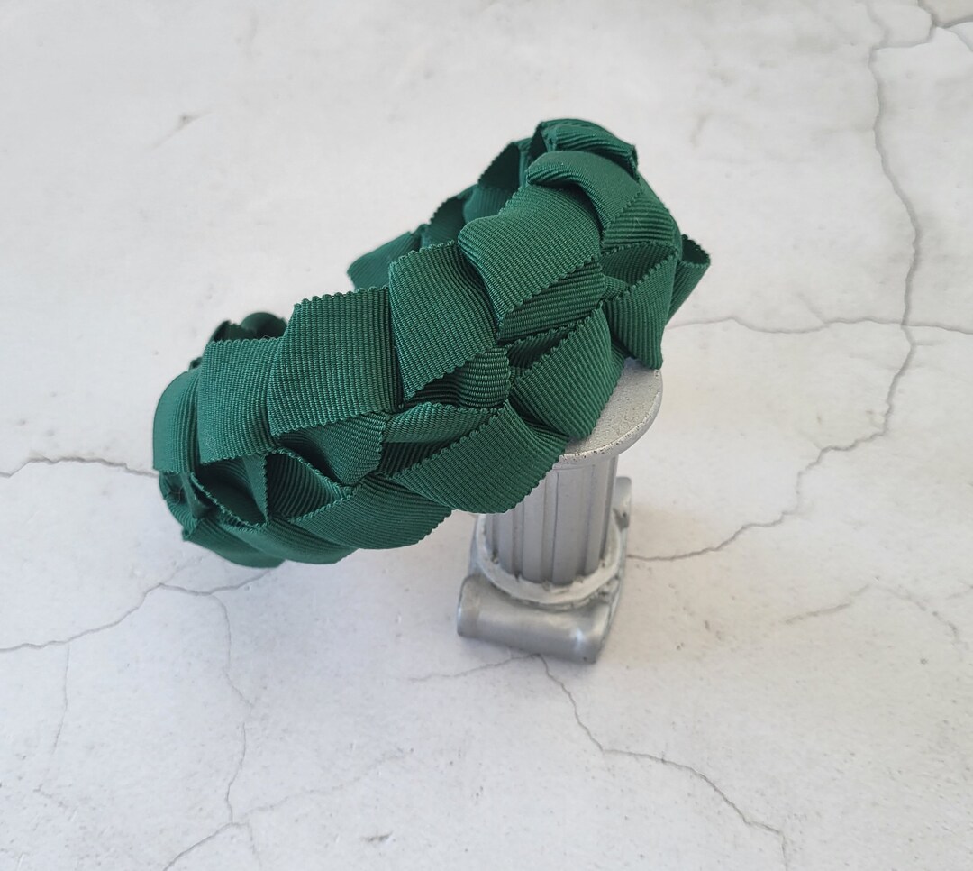Dark Bottle Green Plaited Ribbon Headband, Fascinator, 5 Cms Wide - Etsy