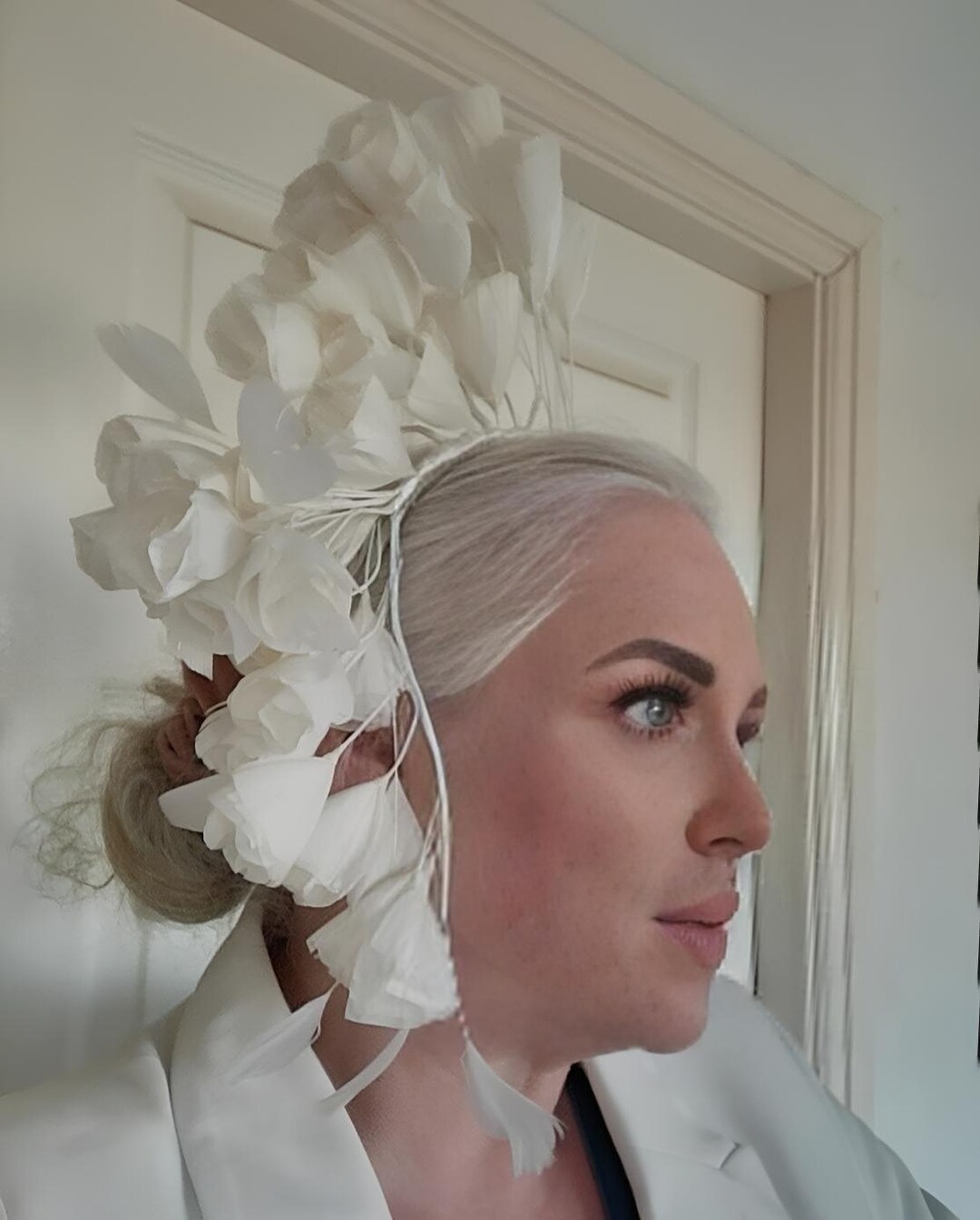 Tall Ivory Feather Fascinator – Bridal Headband, Elegant Wedding Hat - Etsy