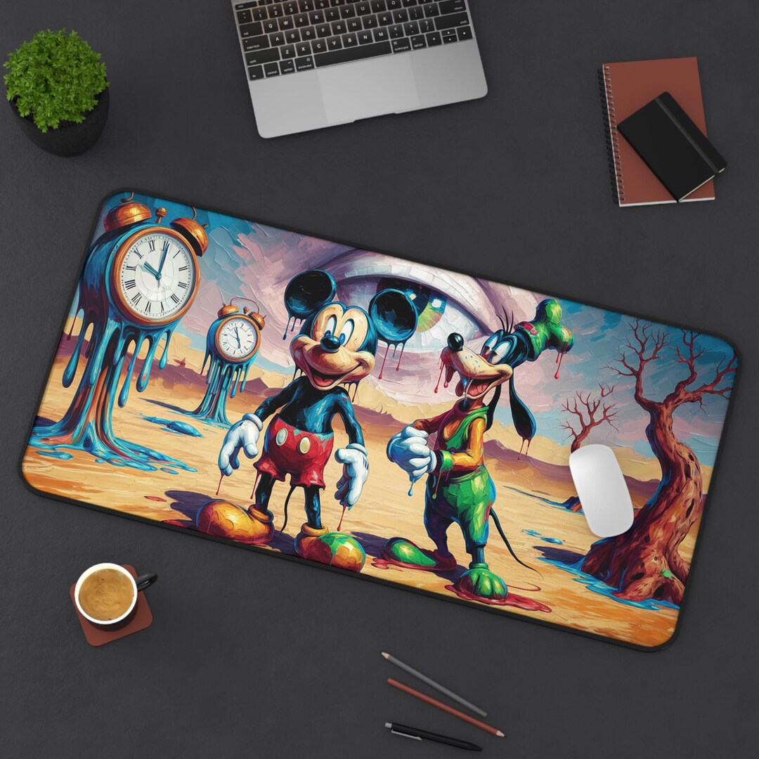 Surreal Desk Mat With Mickey & Goofy Design Gaming, Office Decor ...