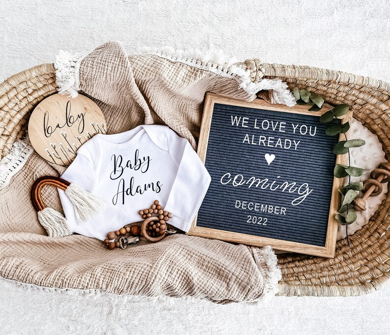 Digital Pregnancy Announcement Social Media Gender Neutral Etsy