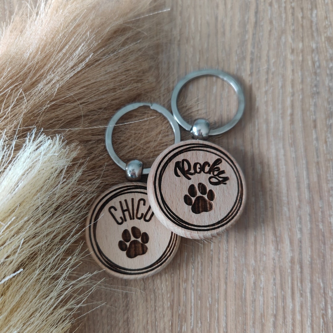 Pet Key Ring Paw Engraving With Name, Gift for Animal Lovers ...