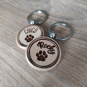 Pet Key Ring Paw Engraving With Name, Gift for Animal Lovers ...