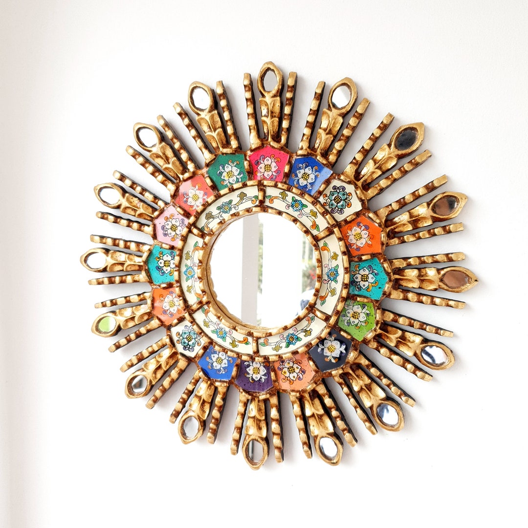 Peruvian Mirrors " Rainbow Eye 40cm " - Wall Mirror - Home Decor ...