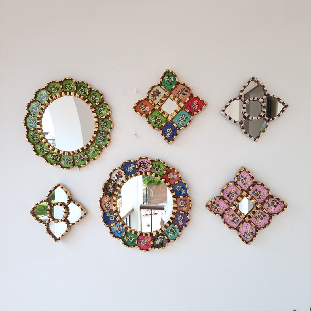 Peruvian Mirrors greenish Rainbow Collection Interior Decoration Wall ...