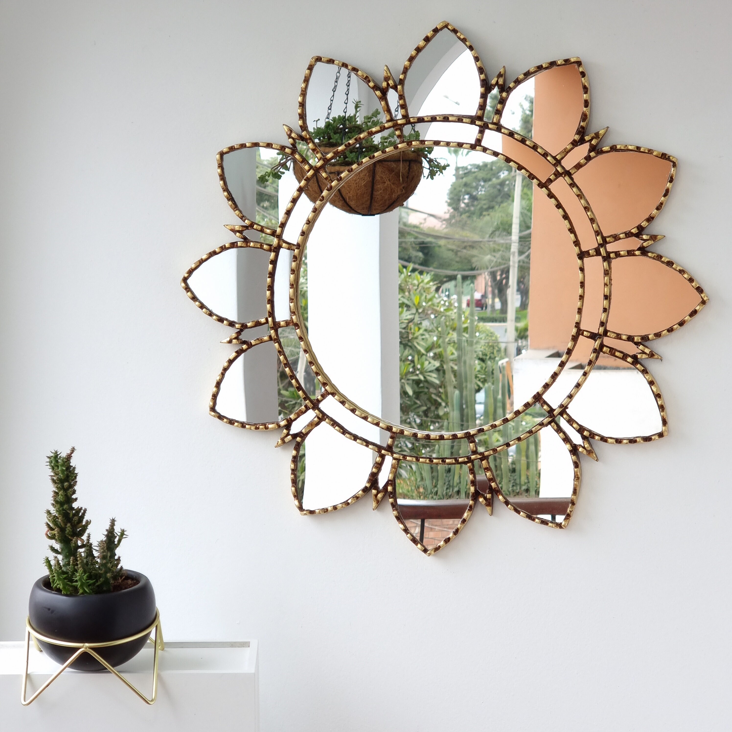 Peruvian Mirrors mandala Sol Gold Interior - Etsy