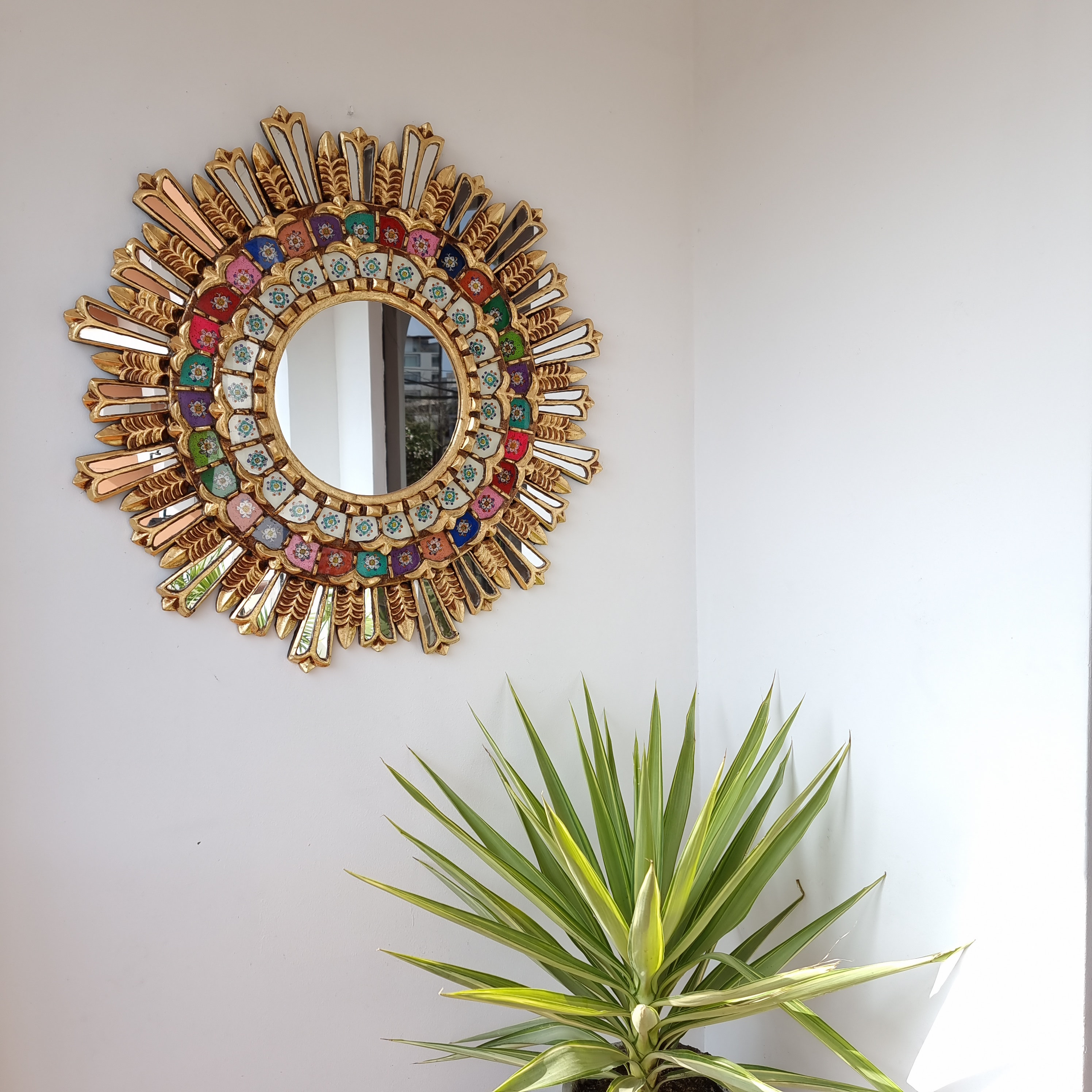 Peruvian Mirrors "royalty 78 Cm Multicolor Gold" - Interior Decoration ...