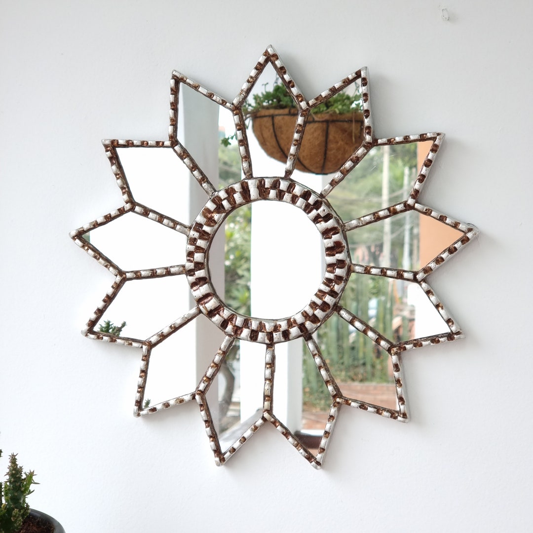 Peruvian Mirrors Mandala Silver Wall Mirror Home Decoration Decorative ...