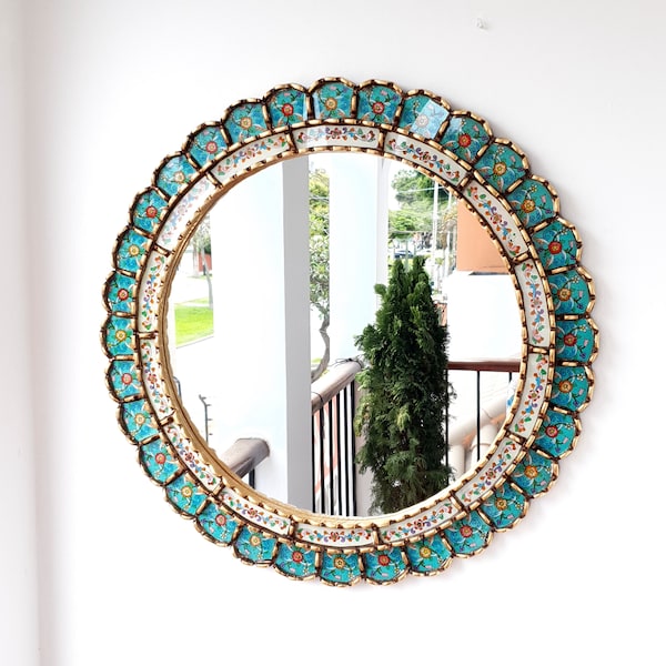 Turquoise Mirror - Etsy