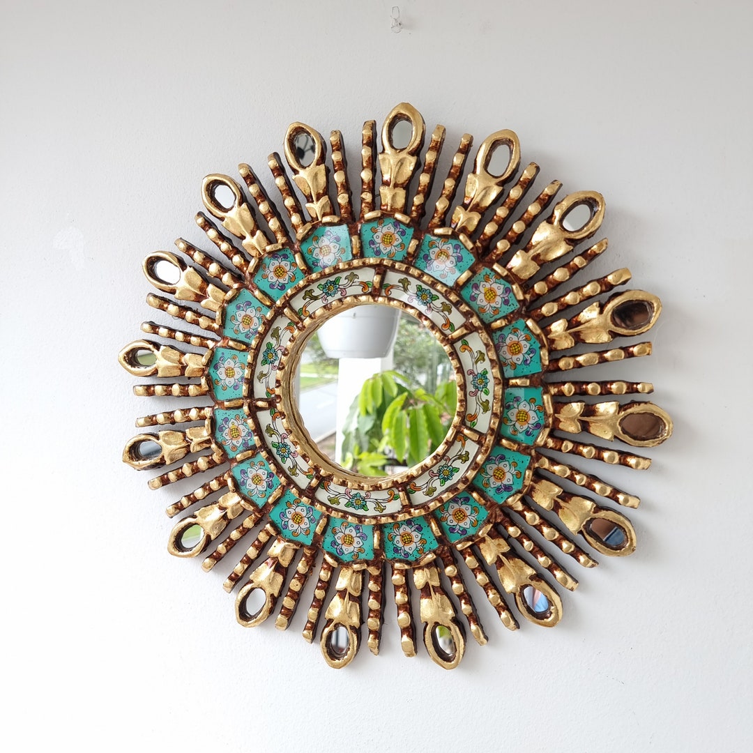 Peruvian Mirrors "turquoise Eye 40 Cm" - Interior Decoration - Wall ...
