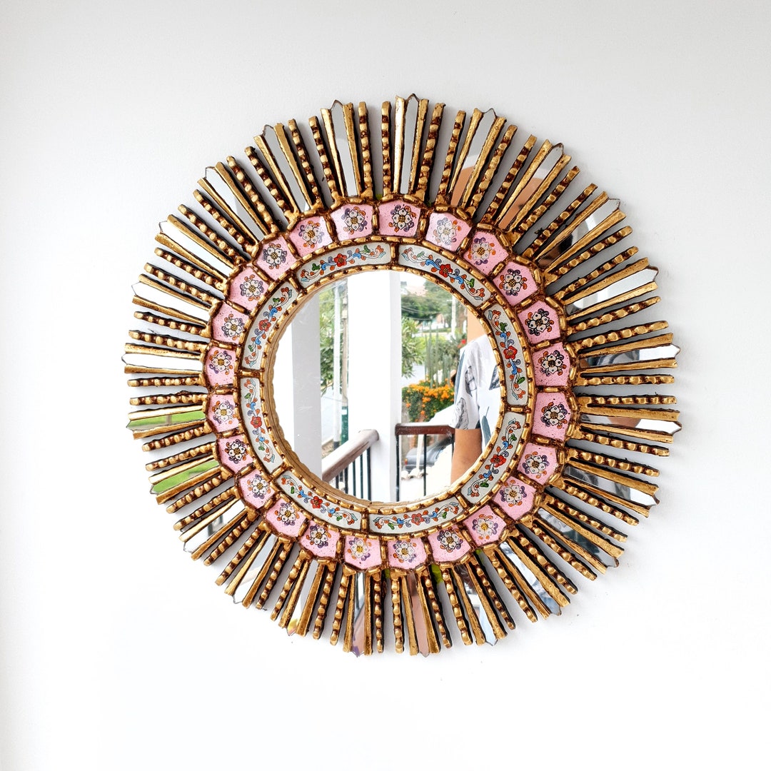 Peruvian Mirrors Pink File 60cm Wall Mirror Home Decoration Decorative ...
