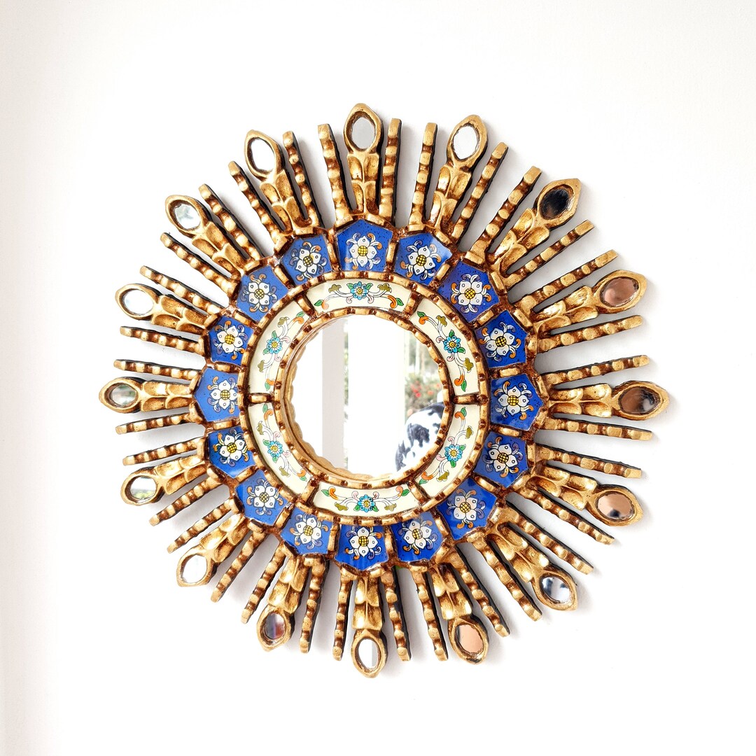 Peruvian Mirrors " Blue Eye 40cm " - Wall Mirror - Home Decoration ...