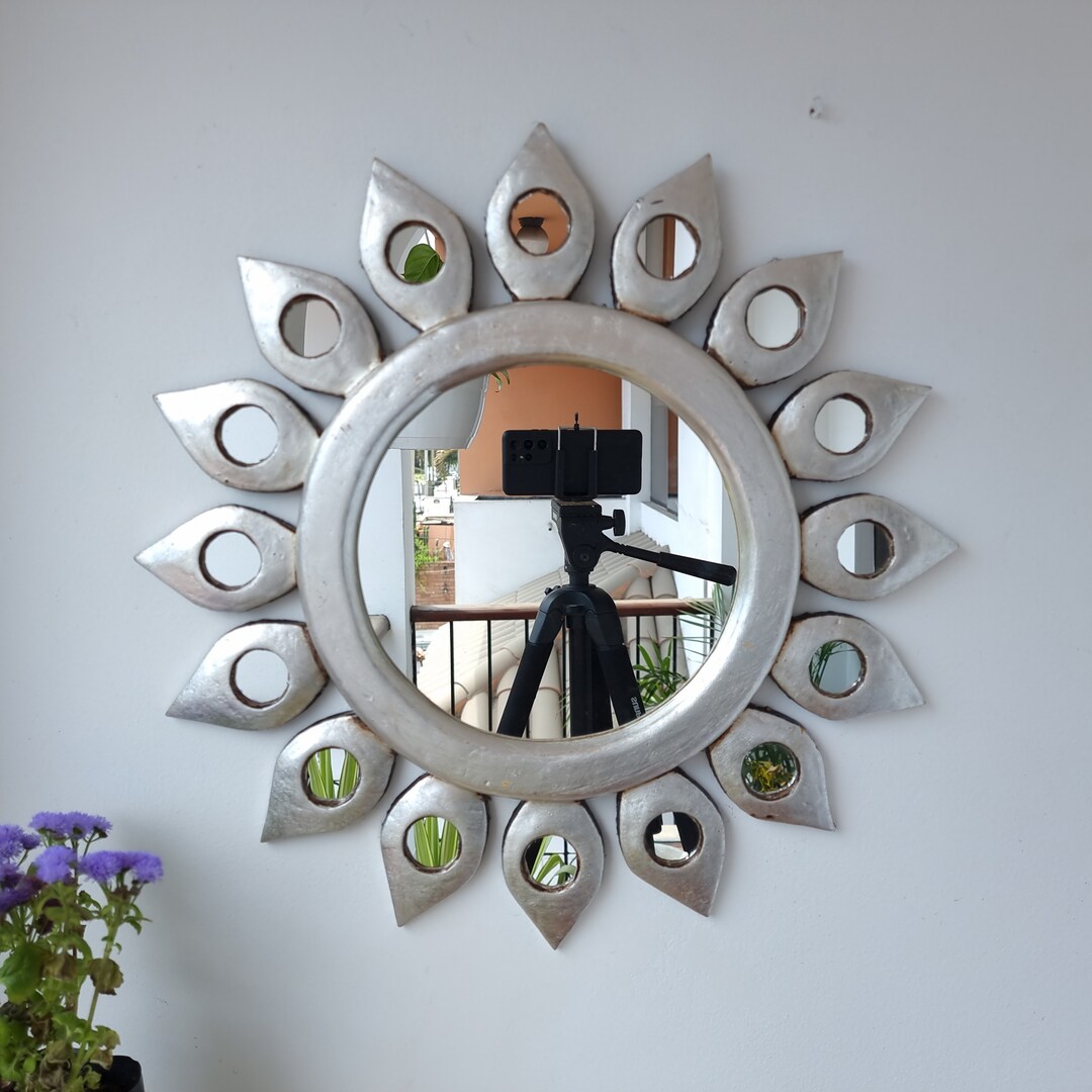 Peruvian Mirrors "sol GOTA SILVER 50CM "- Interior Decoration - Wall ...