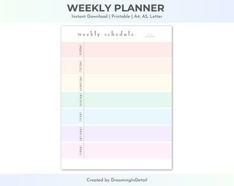 Daily Planner, Digital Planner, Printable Planner, Colorful Planner ...