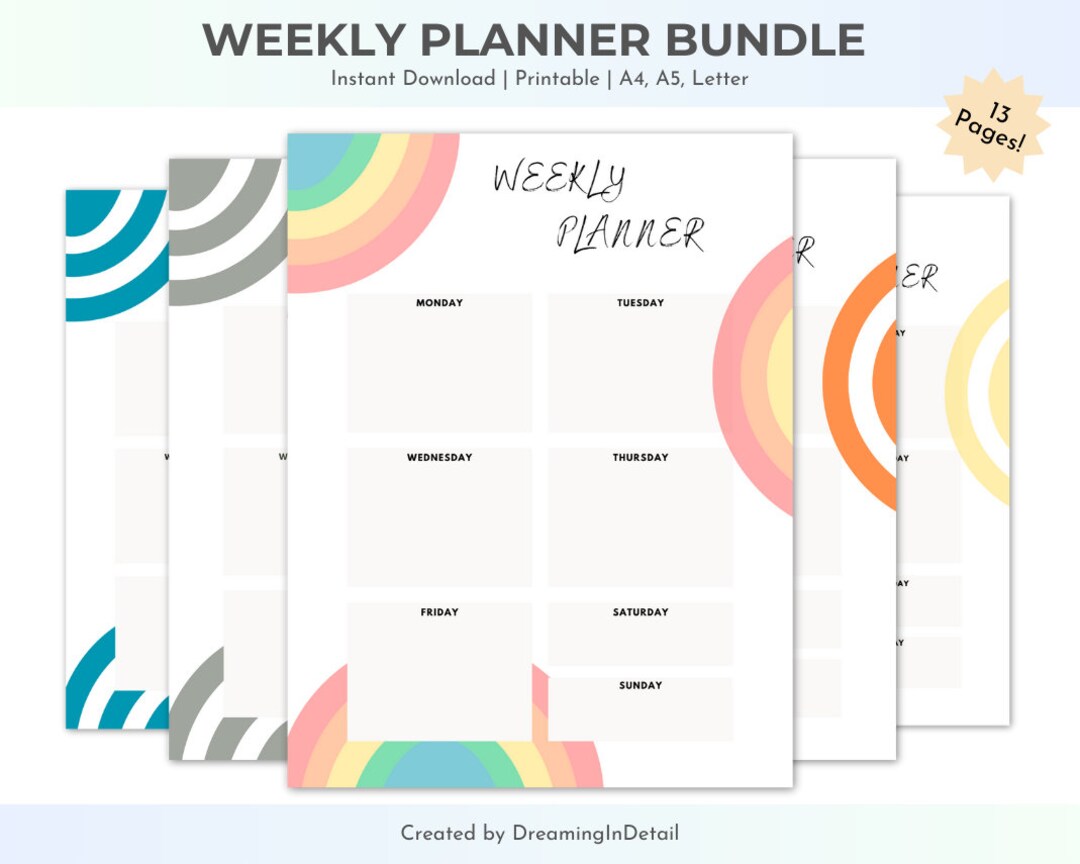 Weekly Planner Bundle Digital Download - Etsy