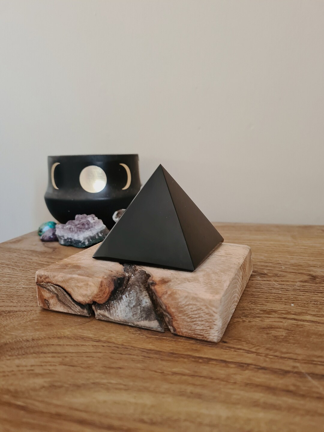 Black Obsidian Pyramid Crystal Pyramid Protection Crystal - Etsy