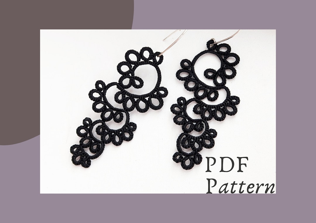 Tatted Earrings Pattern, Frivolite Digital Download Pdf, Tatting ...