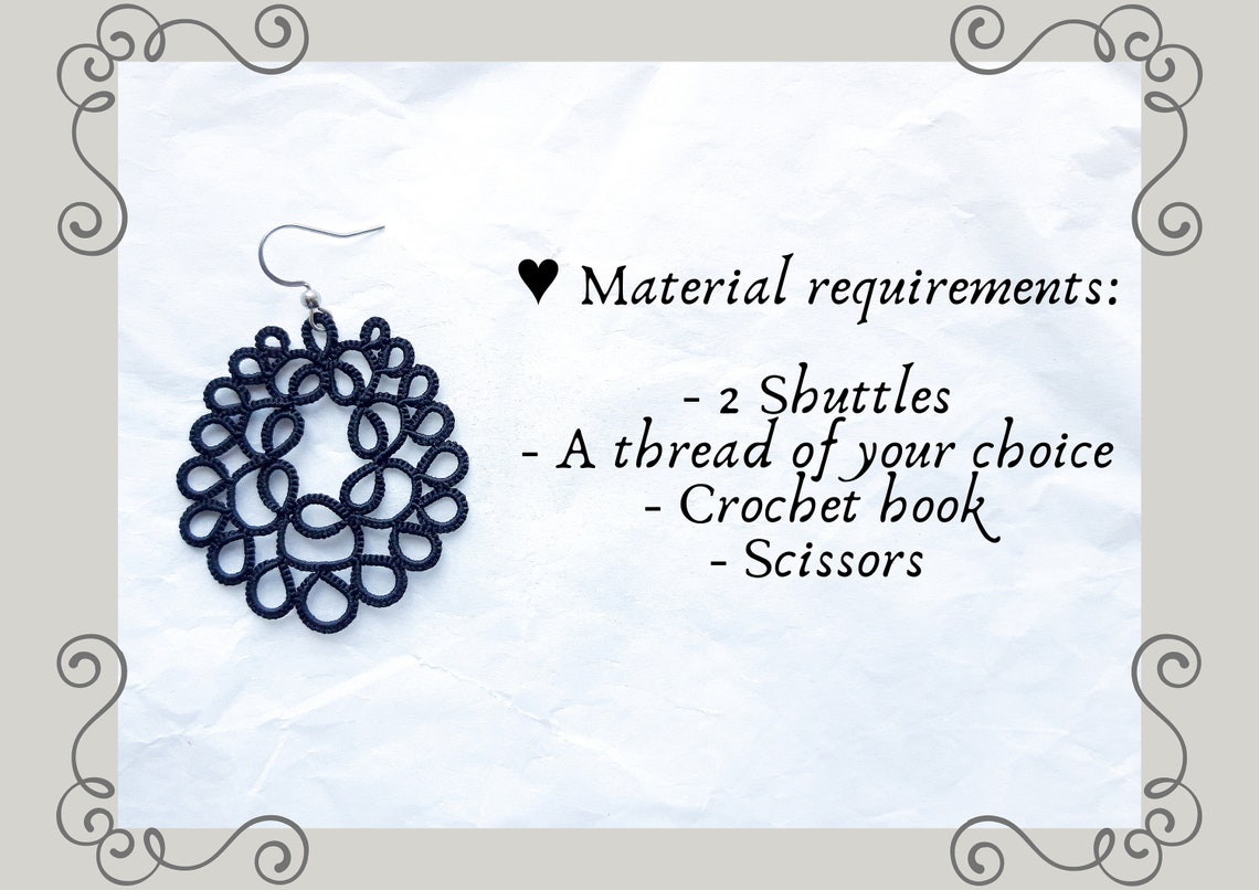 Tatting Earrings Pattern, Frivolite Lace Tutorial - Etsy