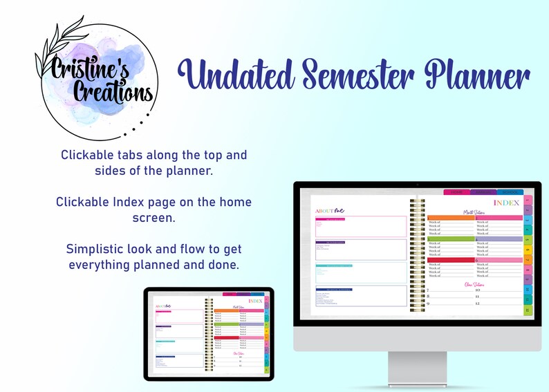 Semester Planner 2024 Design - Etsy