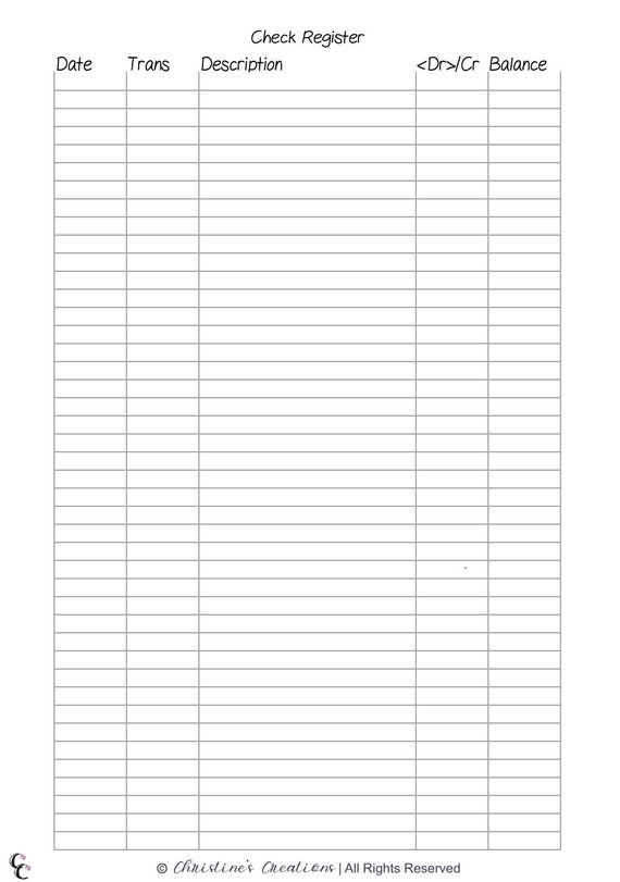 Digital Check Register - Etsy