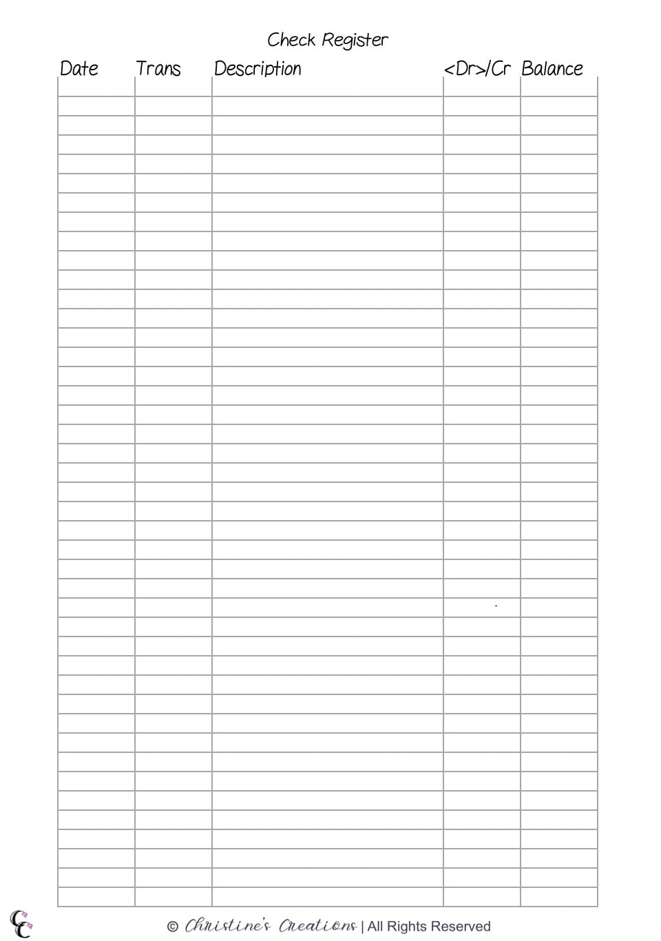 Digital Check Register - Etsy