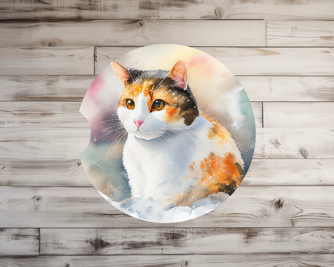 2.75" Set of 2 Neoprene Snowy Calico Cat - Kitty - Pets - Fur Baby ...