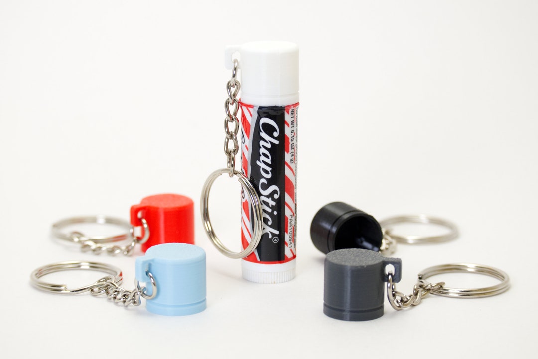 3D Printed Chapstick Keychain Holder - Multicolored Lip Balm Carrier - Etsy