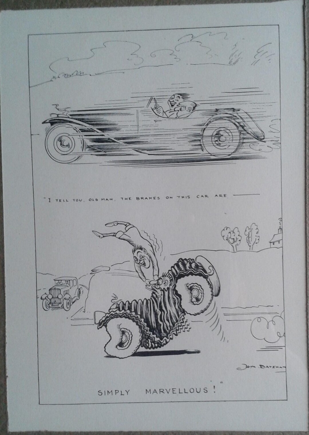 H M Bateman '30s Motoring Cartoon - Etsy