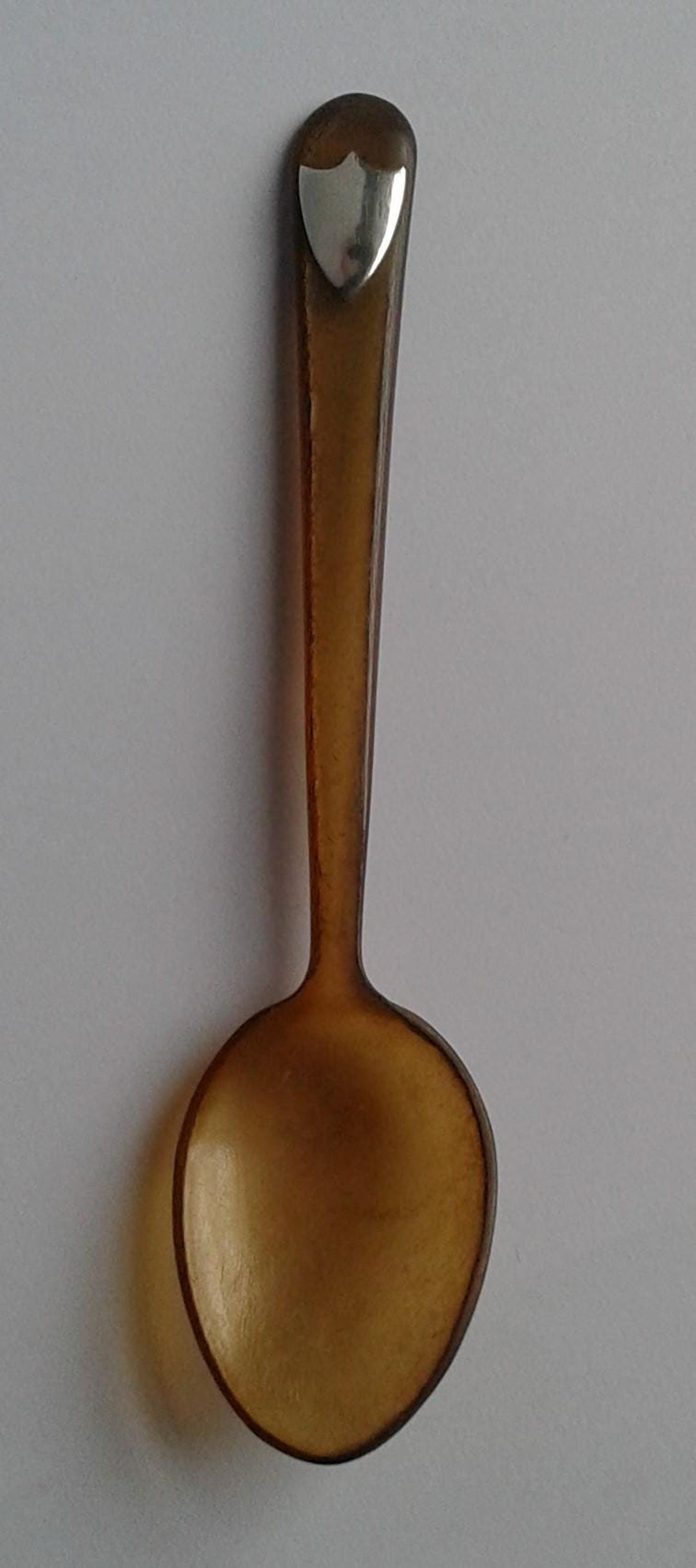 Antique Silver (white Metal) Mounted Scottish Horn Spoon - Etsy