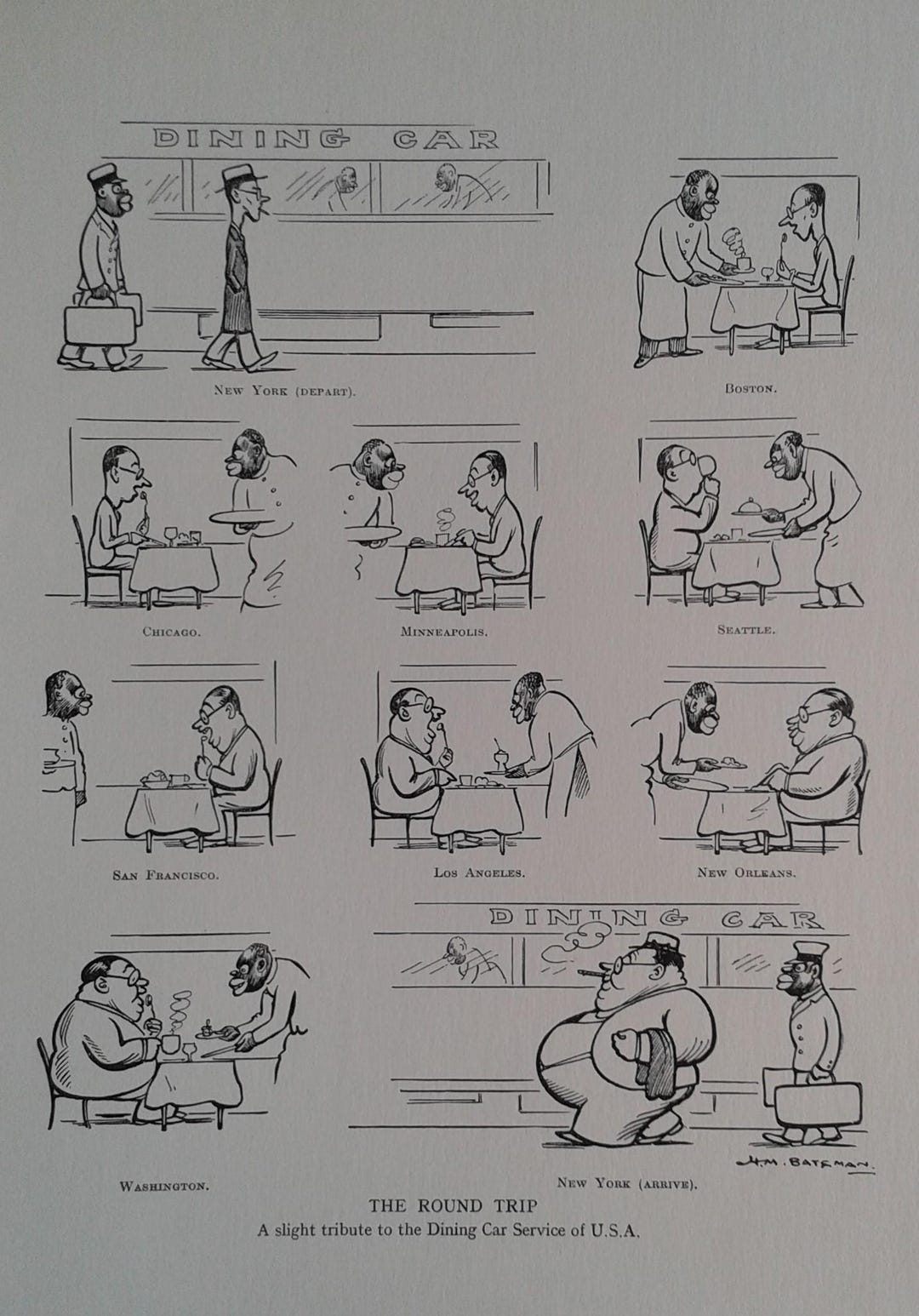 H M Bateman 1930s Cartoon Print - Etsy