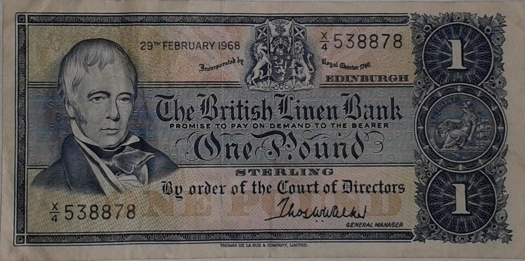 British Linen Bank Note - Etsy