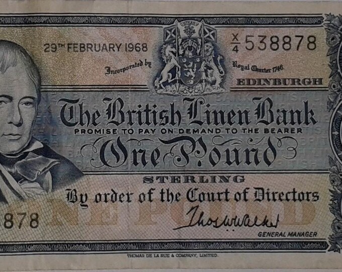 British Linen Bank Note - Etsy