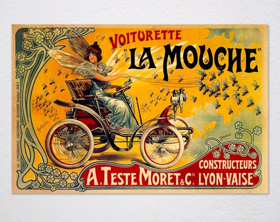 Fairies Girl Lady Driving Car La Mouche Paris France Vintage | Etsy